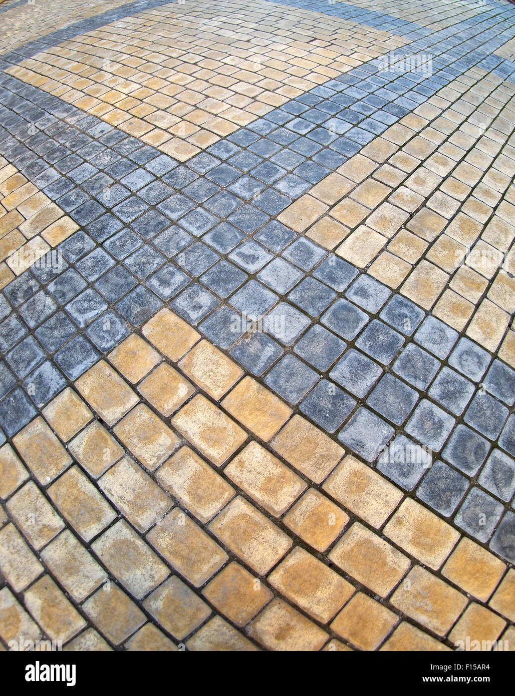 Top view of the pavement of rectangular stones with wide angle ...