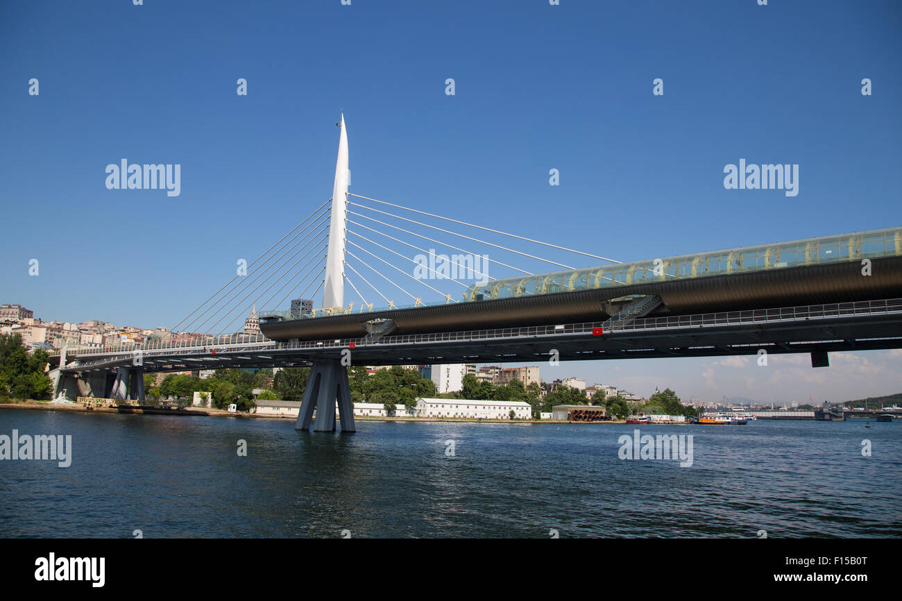 Golden Horn Metro Bridge in Istanbul City, Turkey Stock Photo - Alamy