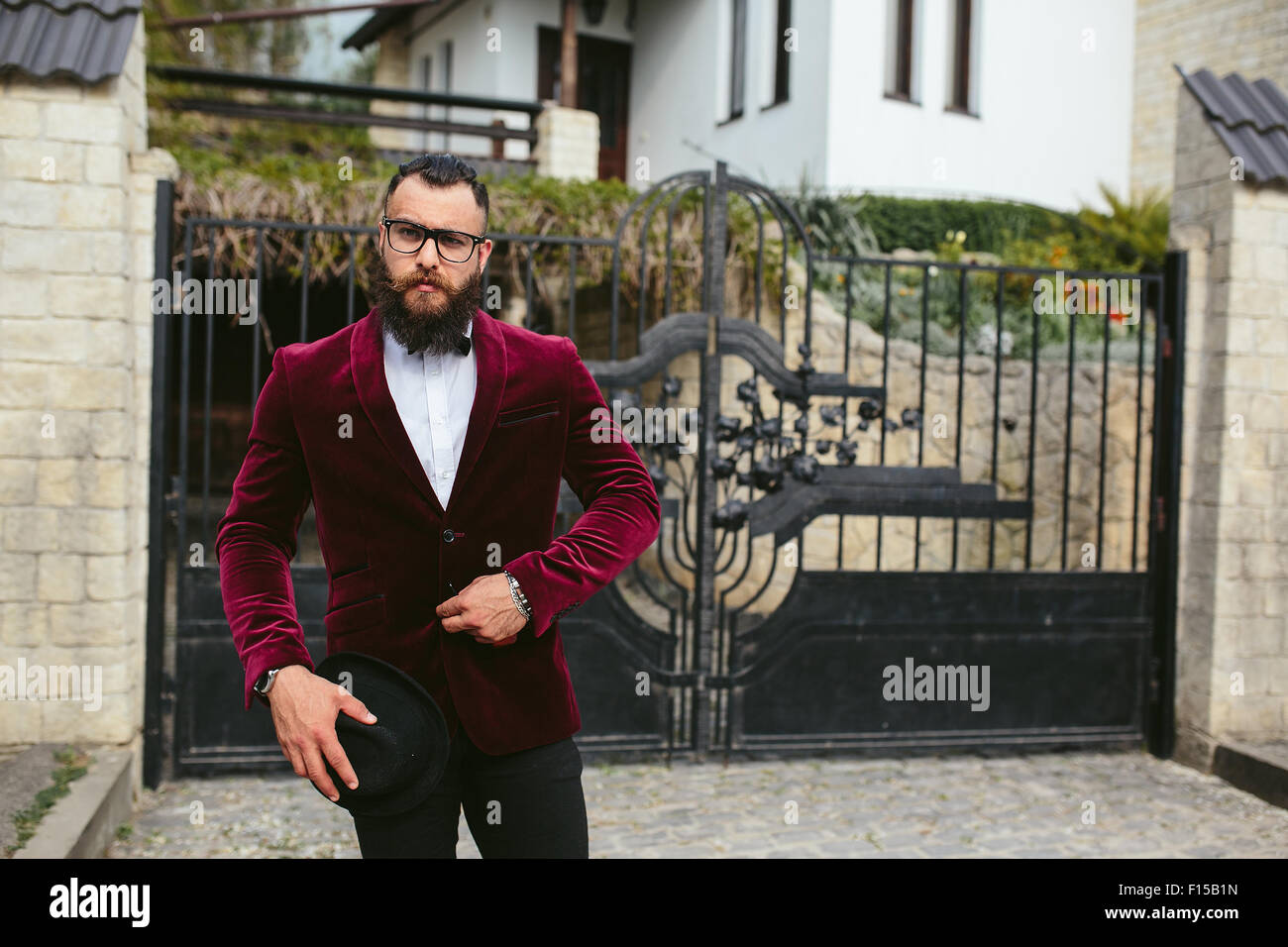 rich man with a beard, thinking about business Stock Photo - Alamy