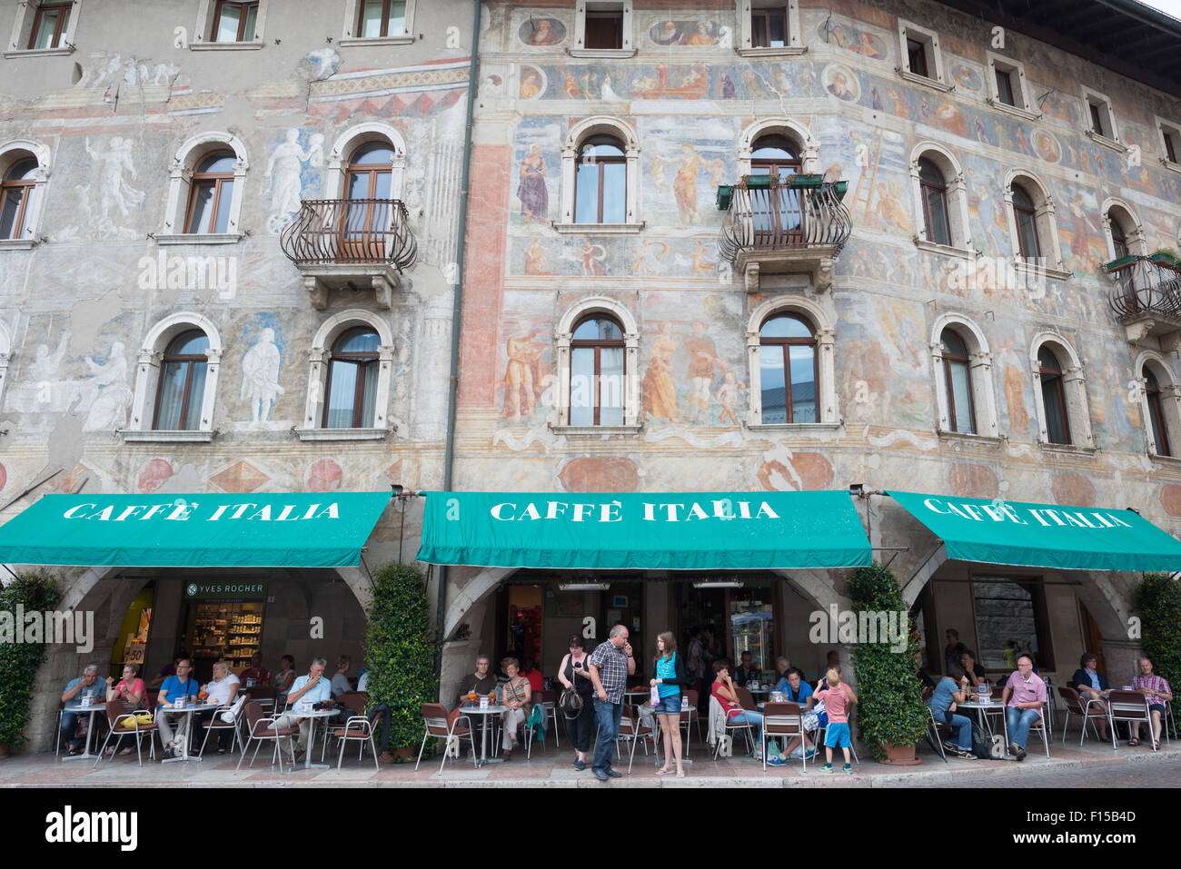 Trento, Italy, Street Cafe on Cathedral Square Stock Photo - Alamy