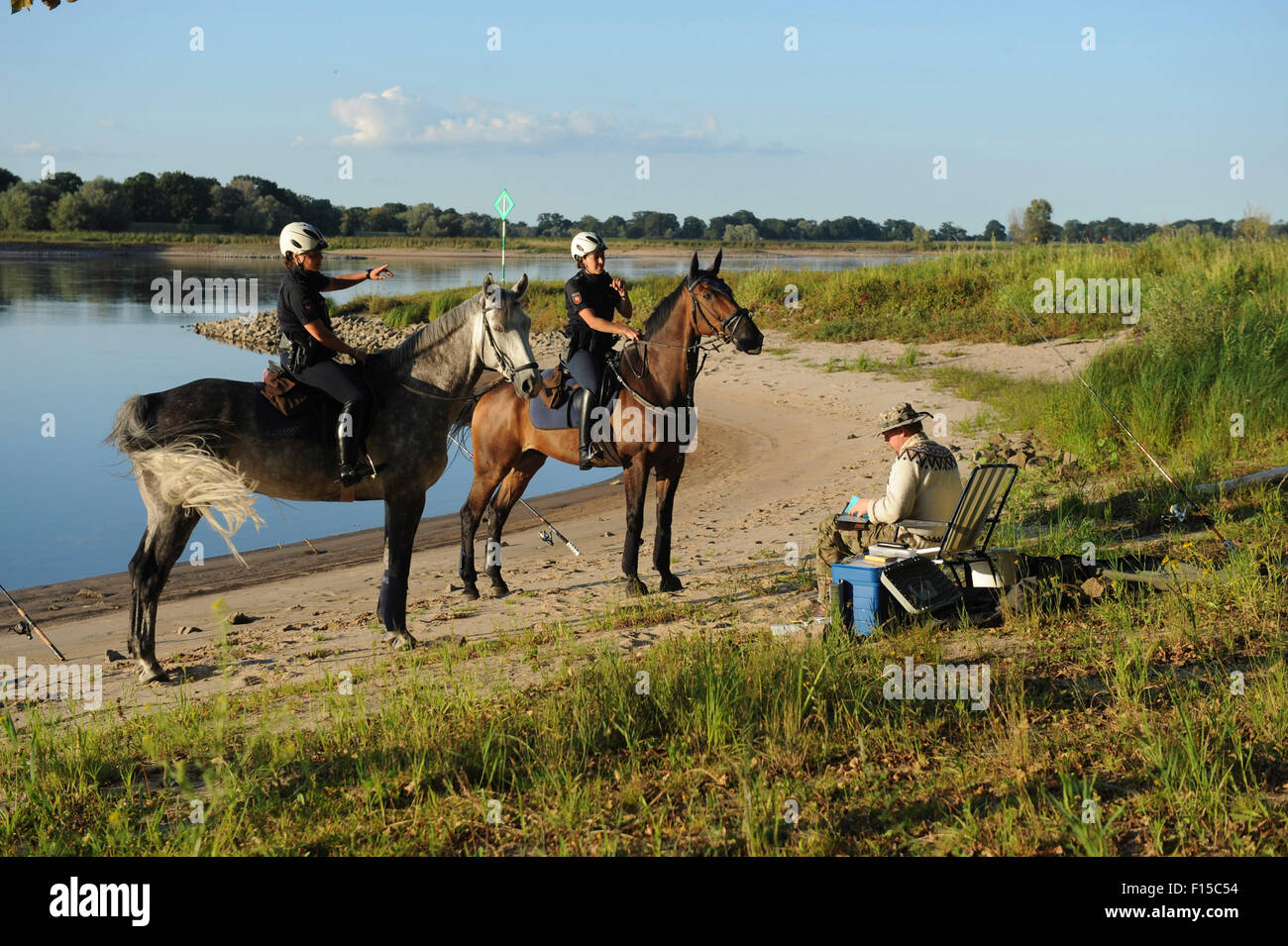 Dannenberg, Germany, Lower Saxony, police officers in the biosphere ...