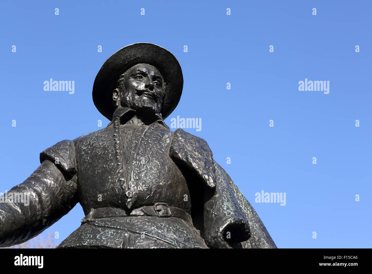 Statue of Sir Walter Raleigh in Greenwich, London, England. Raleigh ...