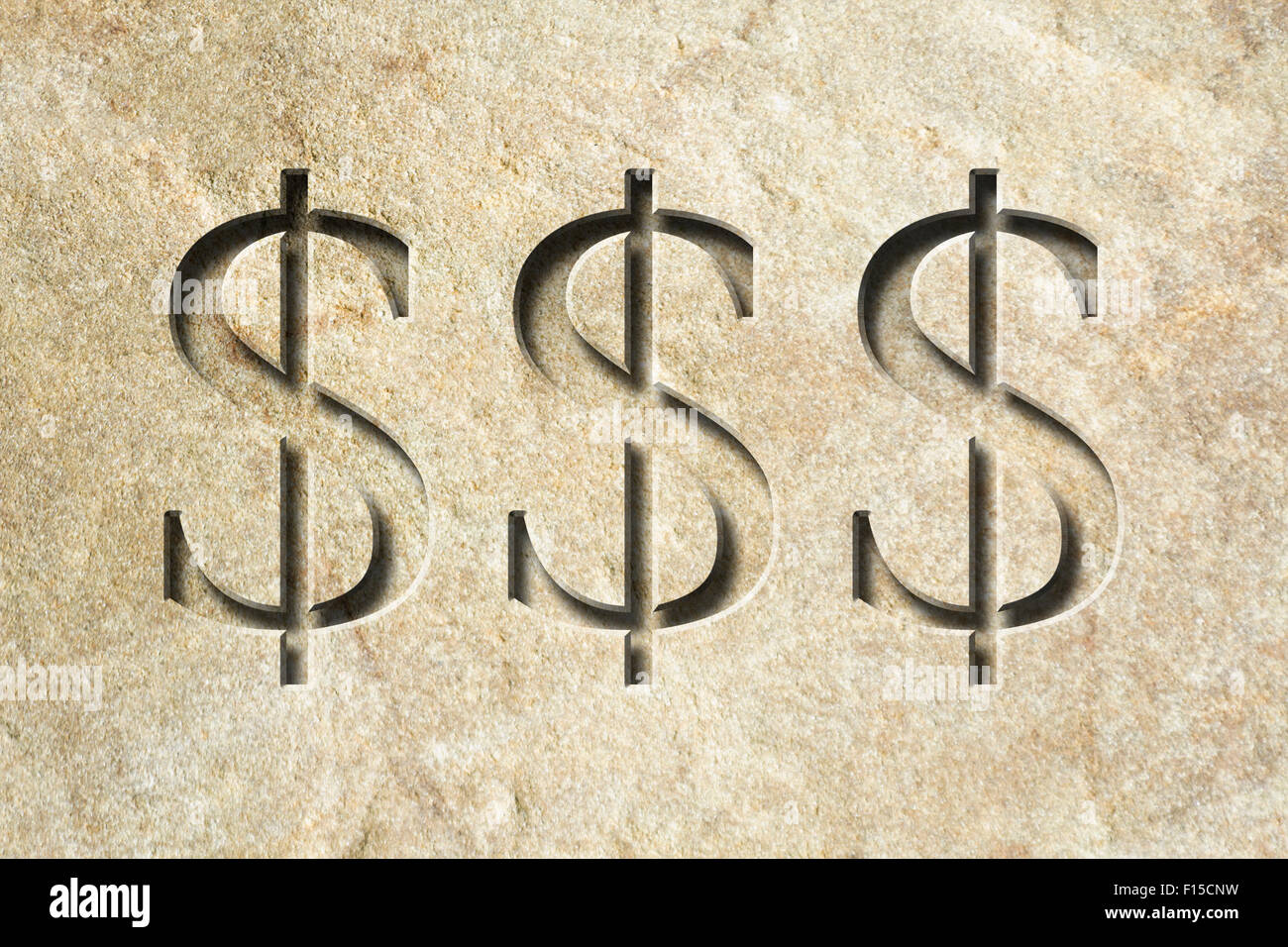 Engraving of the sign for dollars on textured old rough surface Stock ...