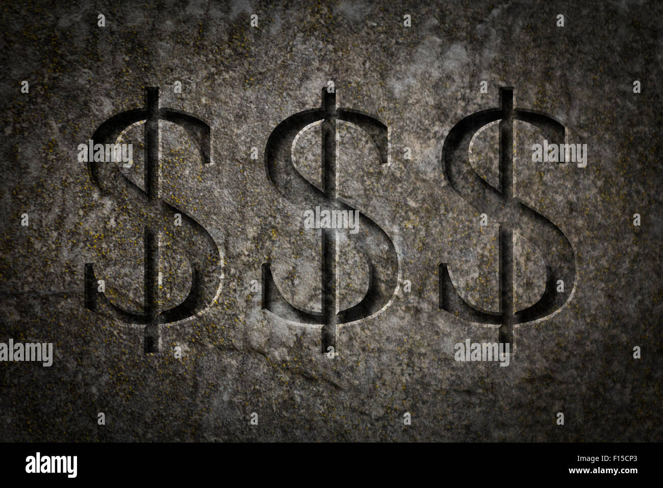 Engraving of the sign for dollars on textured old rough surface Stock ...