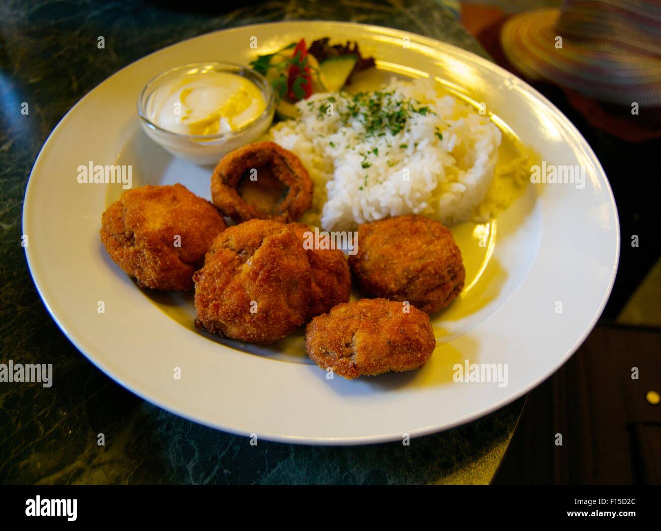 Hungarian cuisine mushrooms rice vegetables dip Stock Photo - Alamy