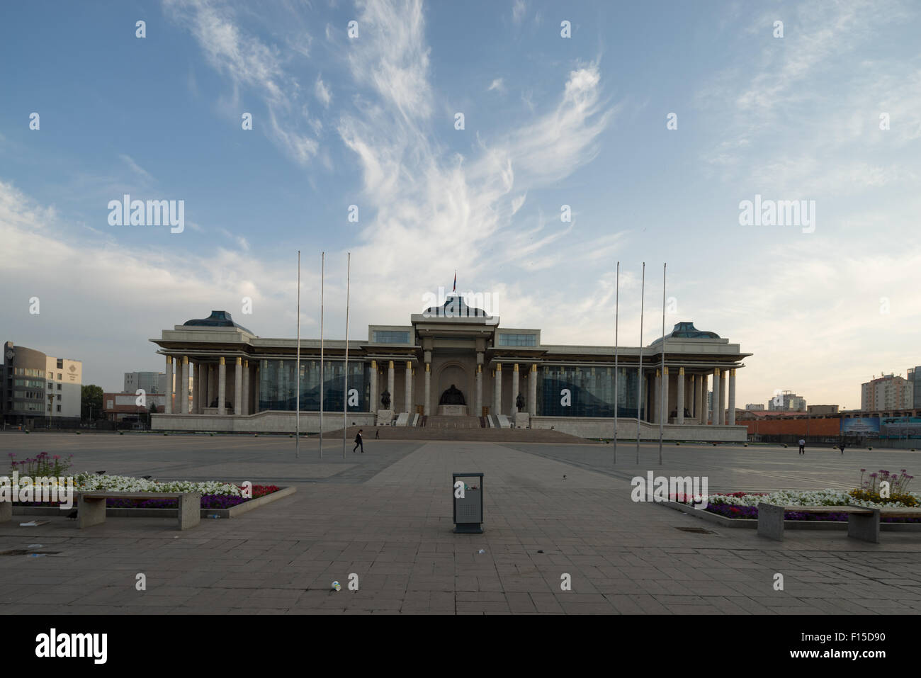 Sukhbaatar Square, Chenngis Khaan Square in downtown Ulaanbaatar ...
