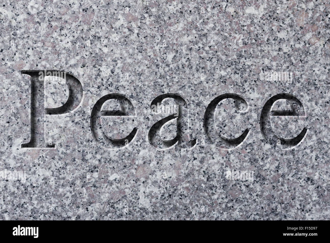 Engraving spelling the word Peace on textured old surface Stock Photo ...