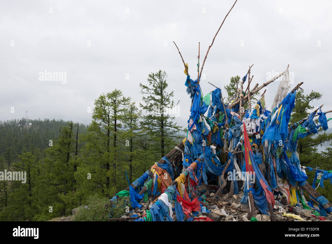 Ovo in the town of Murun (Mörön) in northern Mongolia Stock Photo - Alamy