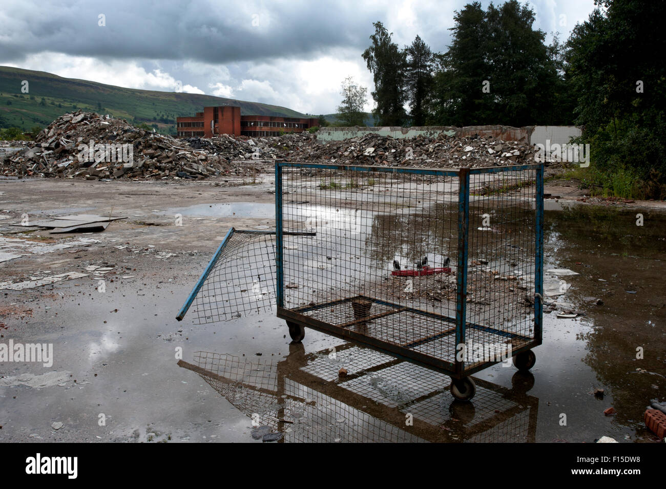 The relics of the former Hoover factory in Merthyr, south Wales, UK ...