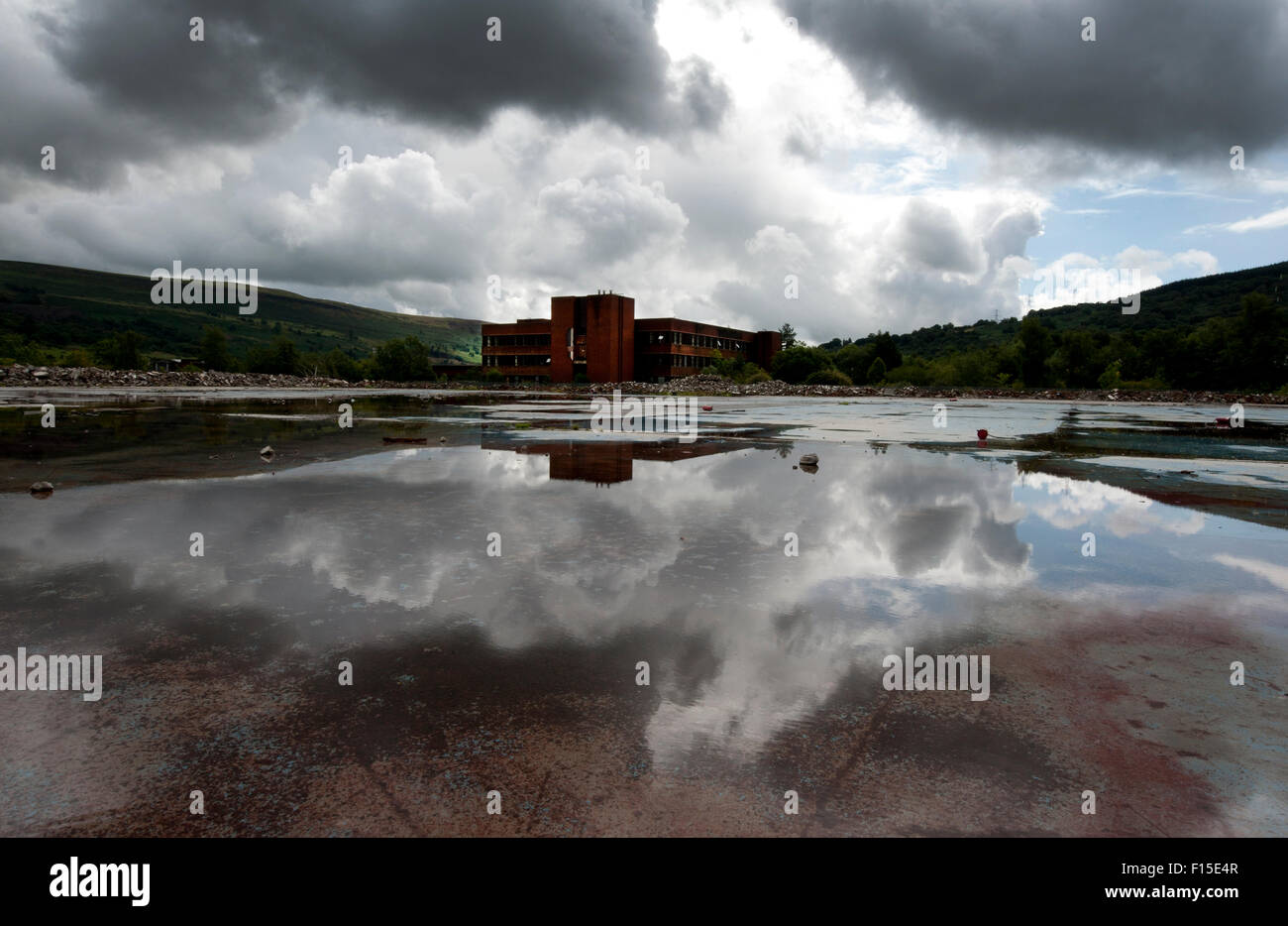 The relics of the former Hoover factory in Merthyr, south Wales, UK ...