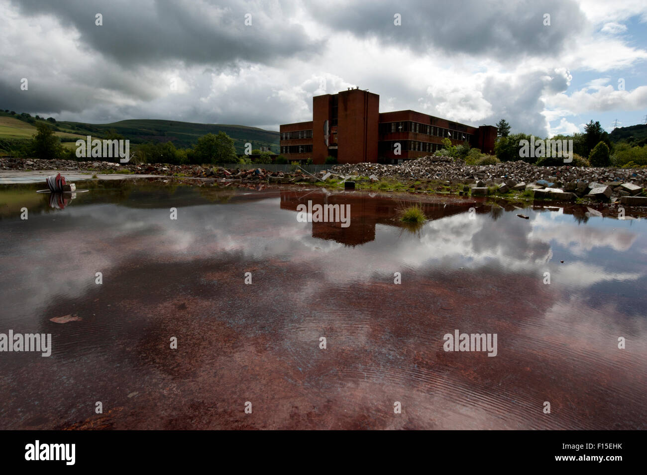 The relics of the former Hoover factory in Merthyr, south Wales, UK ...