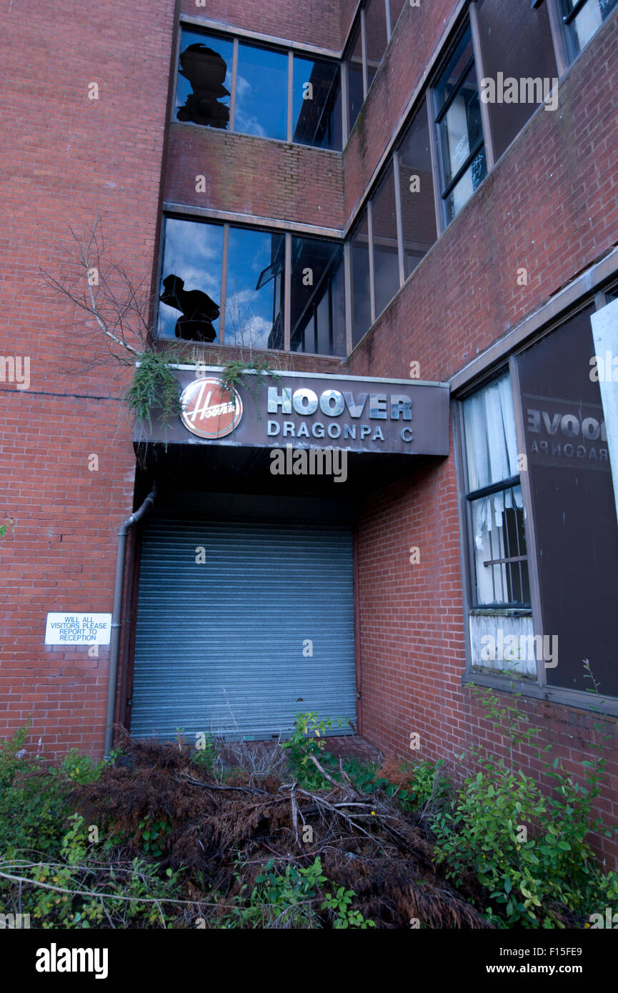 The relics of the former Hoover factory in Merthyr, south Wales, UK ...