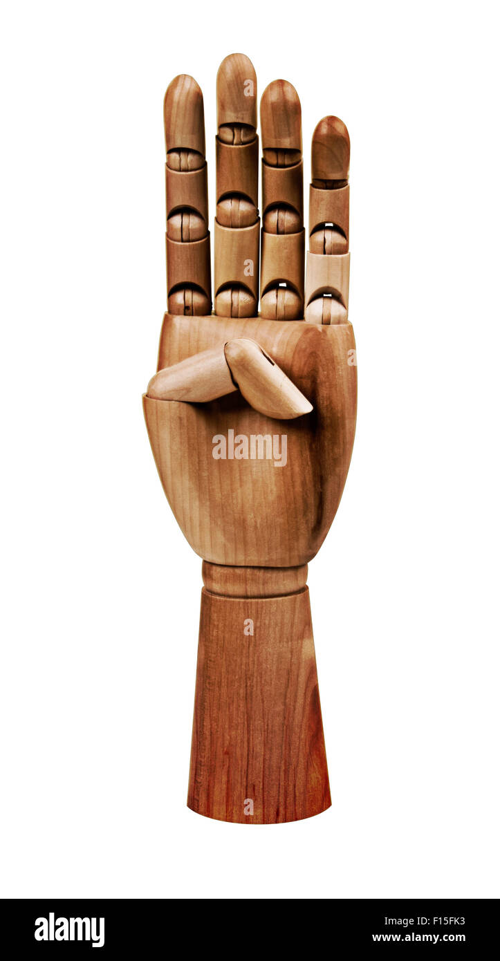 Wooden Hand in a unique Pose for use in designs and Layouts Stock Photo ...