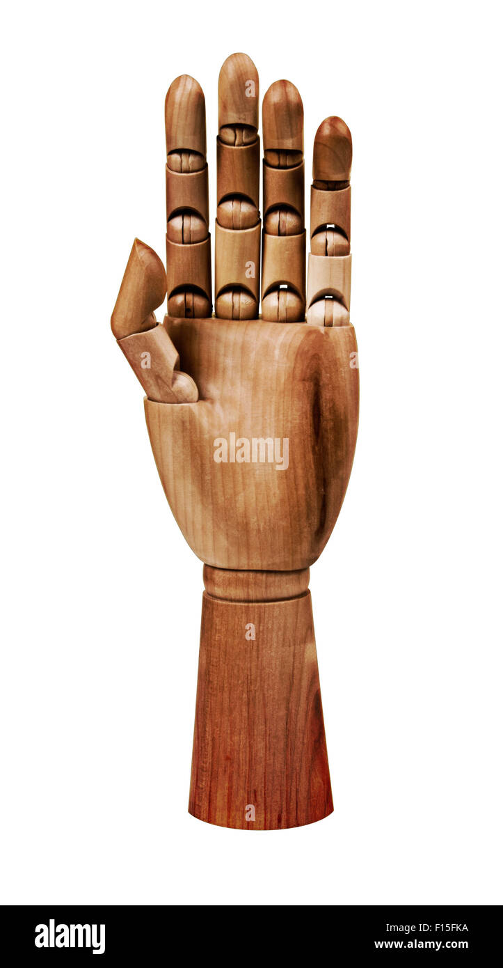 Wooden Hand in a unique Pose for use in designs and Layouts Stock Photo ...