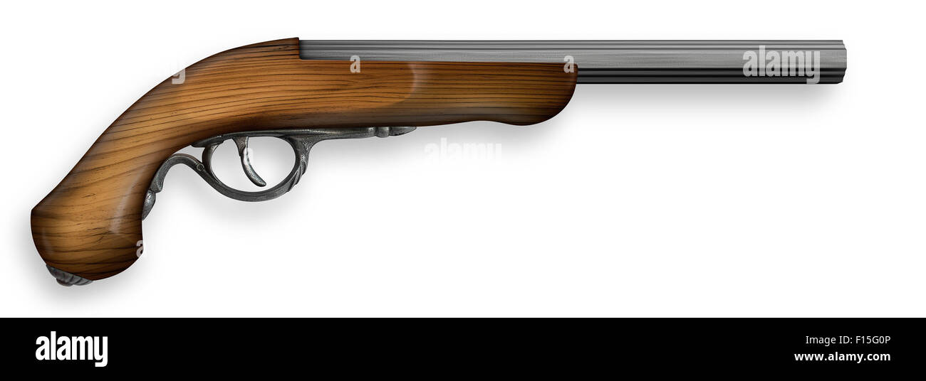 Old Pistol Isolated on White for easy use in designs and layouts Stock ...