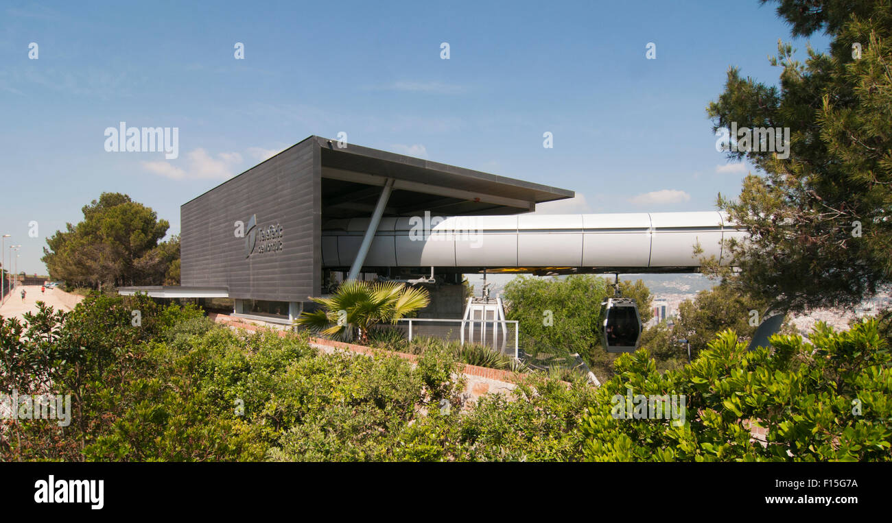 Teleferic de Montjic station at Castell de Montjuic Stock Photo - Alamy
