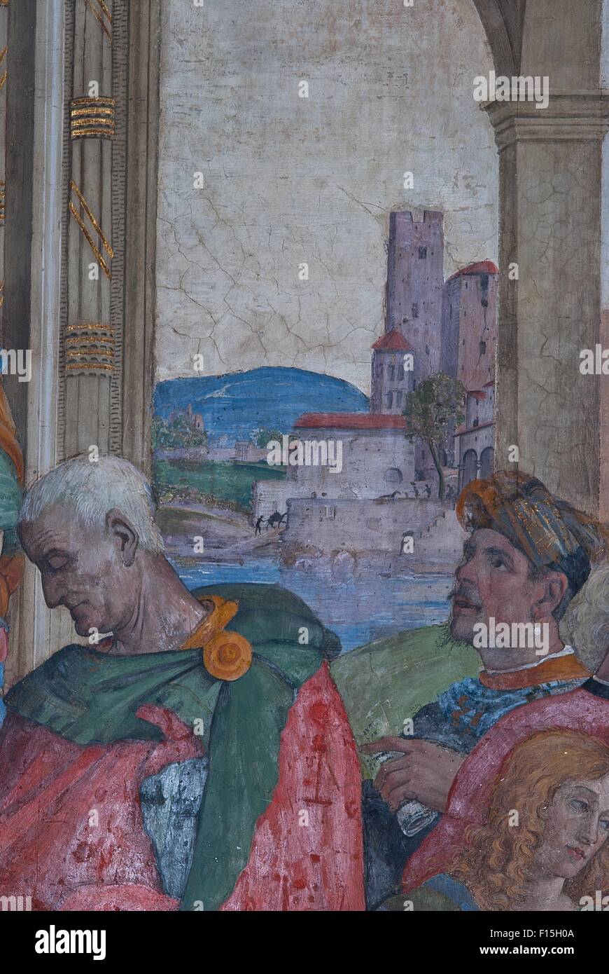 A detail of the fresco of Filippino Lippi in the Carafa Chapel in the ...
