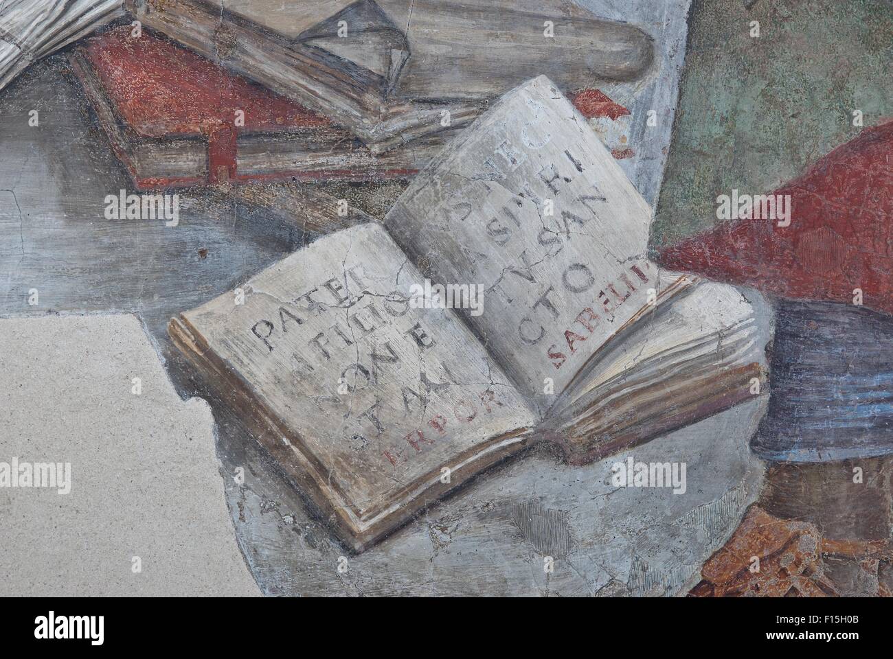 A detail of the fresco of Filippino Lippi in the Carafa Chapel in the ...