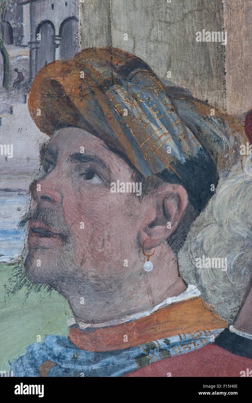 A detail of the fresco of Filippino Lippi in the Carafa Chapel in the ...