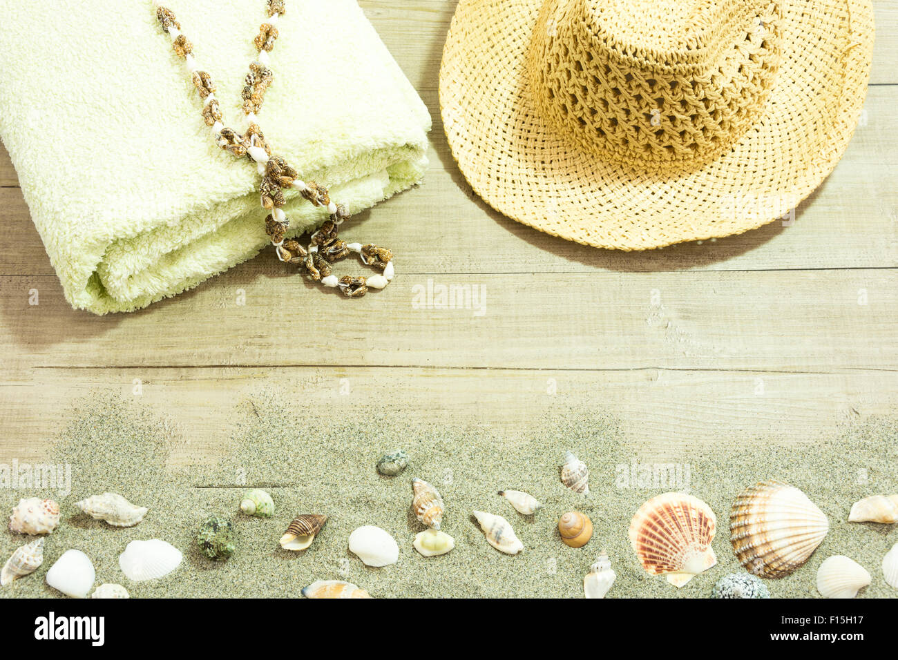 these objects symbolize the theme of holidays and the beach Stock Photo ...