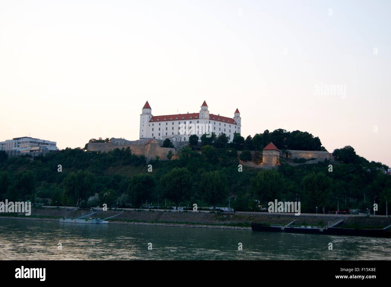 Bratislava Castle evening view monument landmark Stock Photo - Alamy