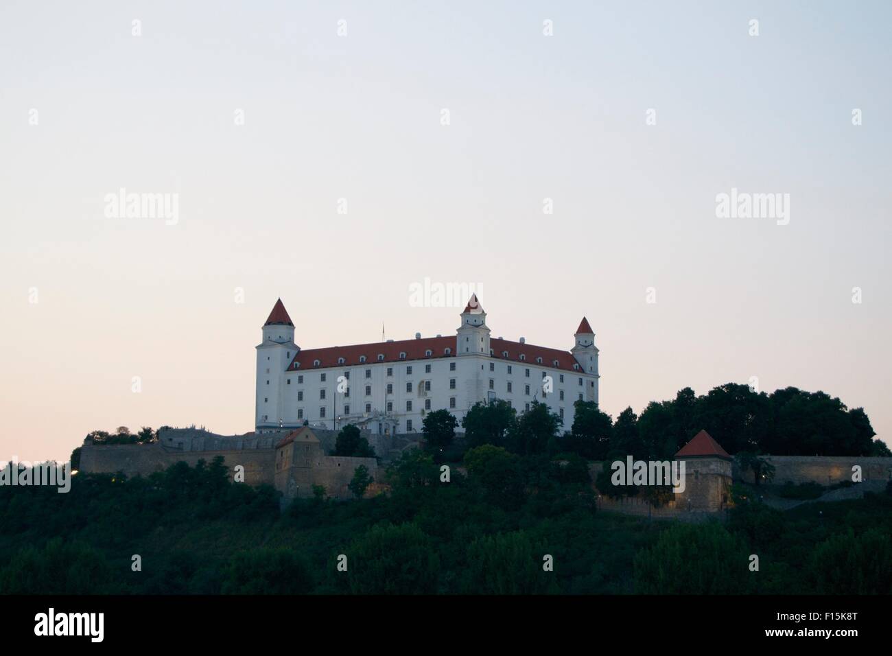 Bratislava Castle evening view monument landmark Stock Photo - Alamy