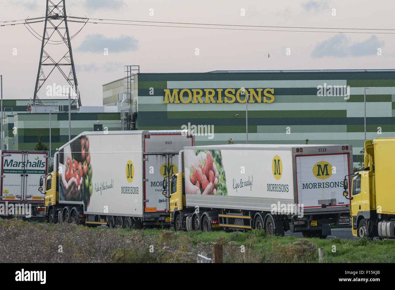 Bridgwater, UK. 27th August, 2015. Around 60 lorries have so far backed ...