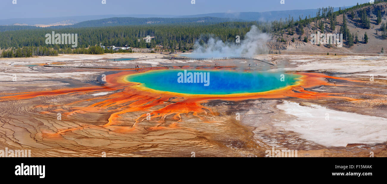 Grand Prismatic Spring at Midway Geyser Basin, Yellowstone National ...