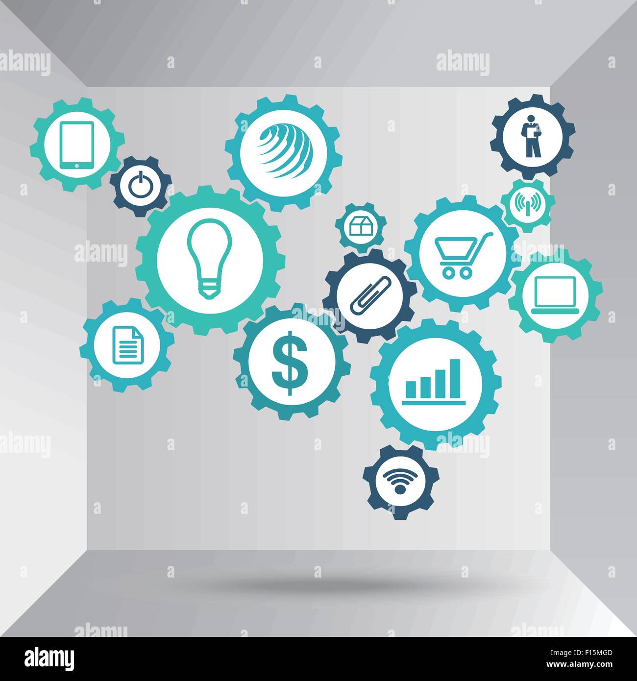 Business Machine Abstract Concept for Print or Web Stock Vector Image ...