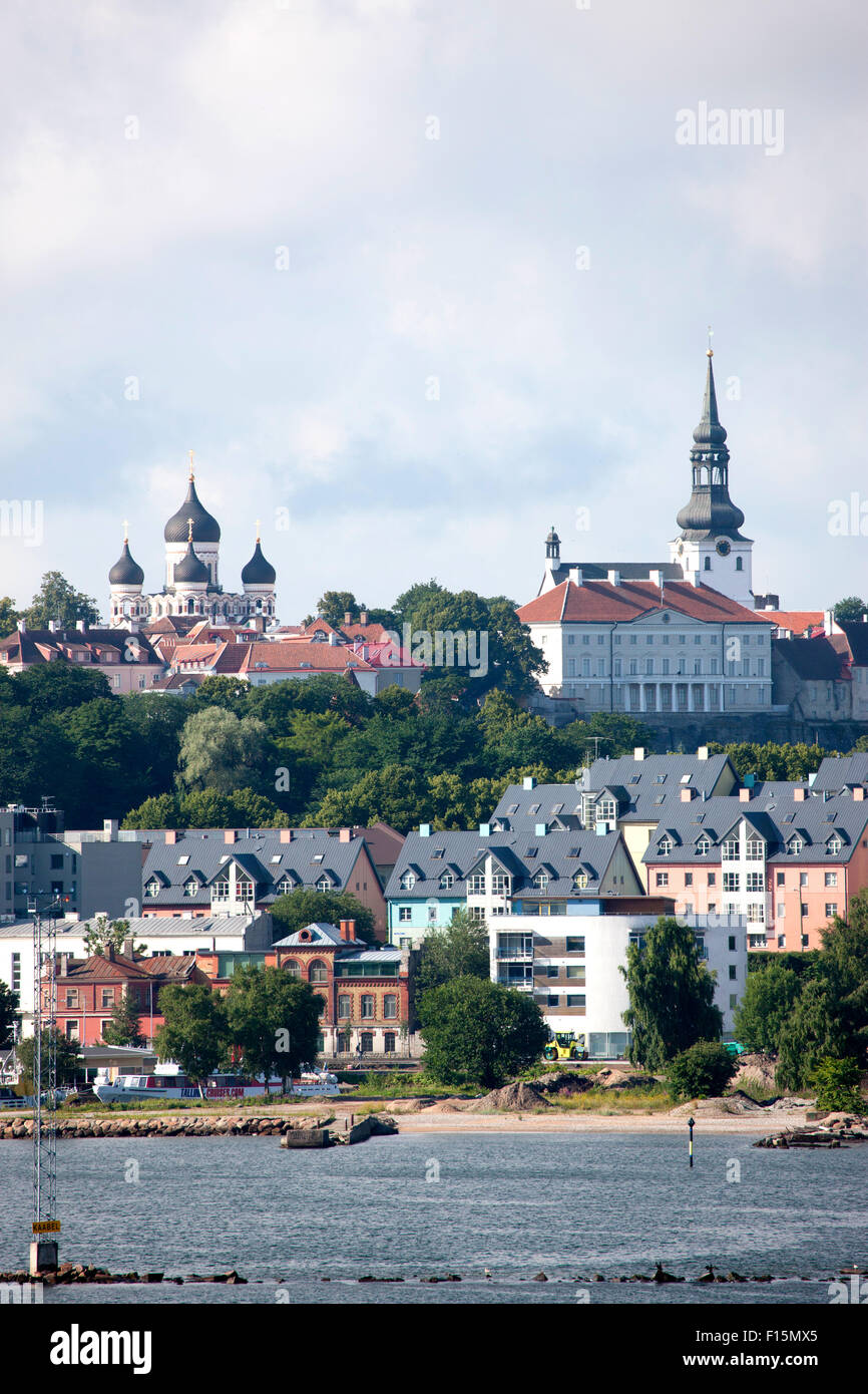 Tallinn Estonia showing a view from the sea the Old Town City Centre ...