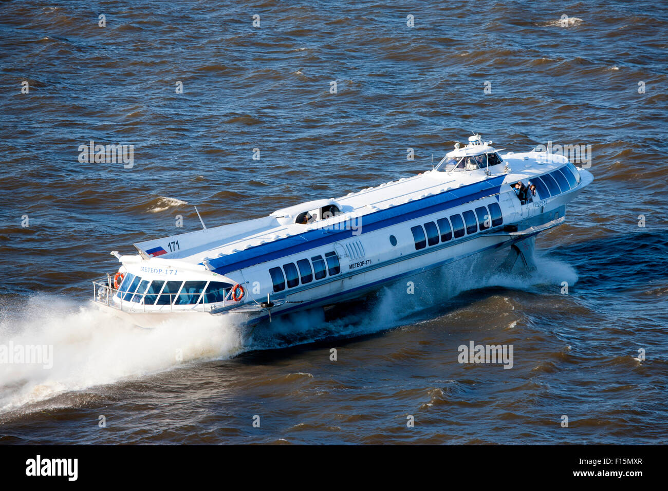 Meteor, Hydrofoil Boat on the Neva River in St. Petersburg Russia Stock ...