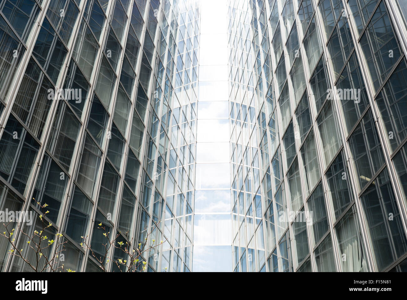 Close-up of office towers and windows in Shibuya, Tokyo, Japan Stock ...