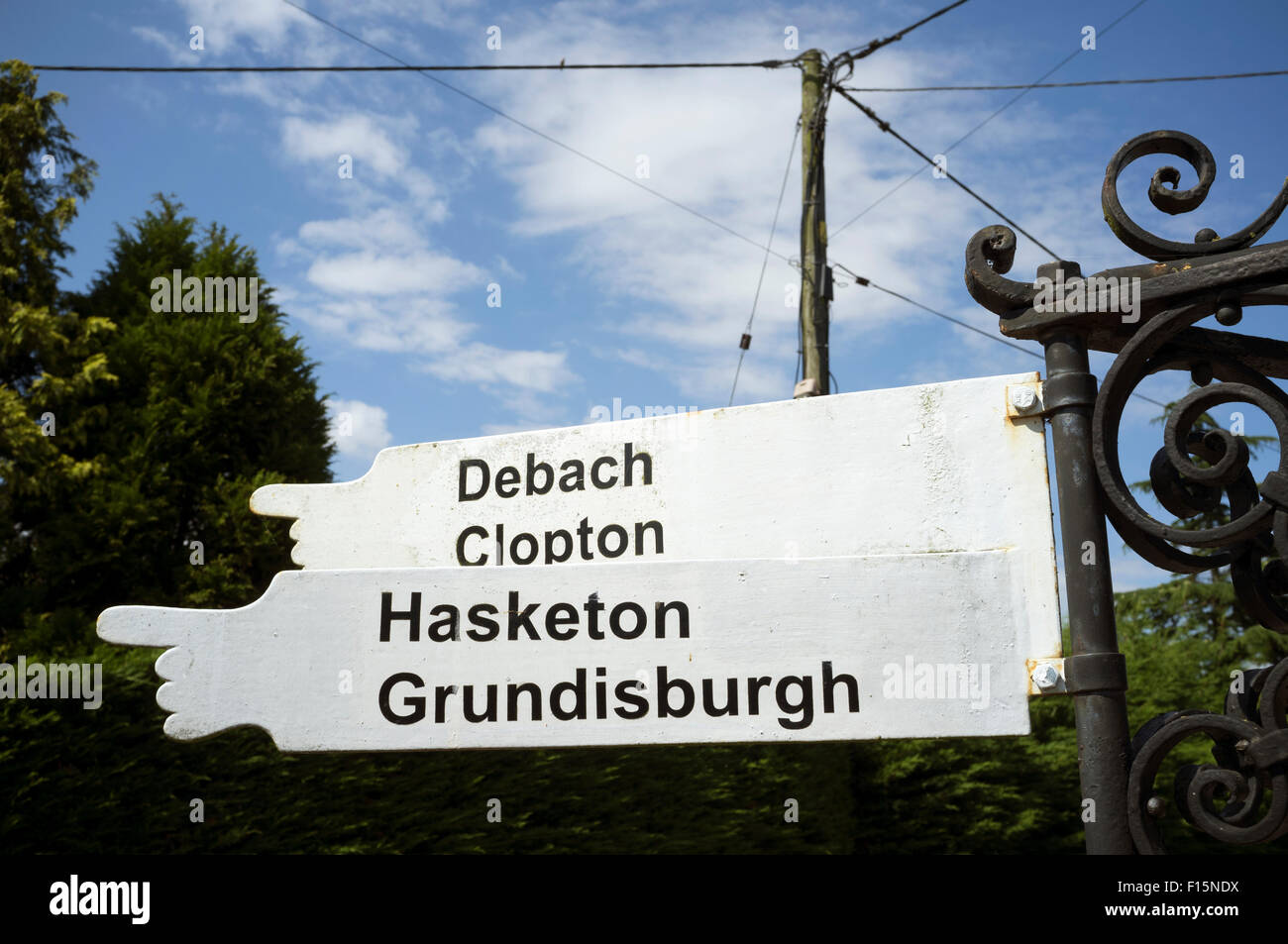 Bredfeld village road sign, Suffolk, UK Stock Photo - Alamy
