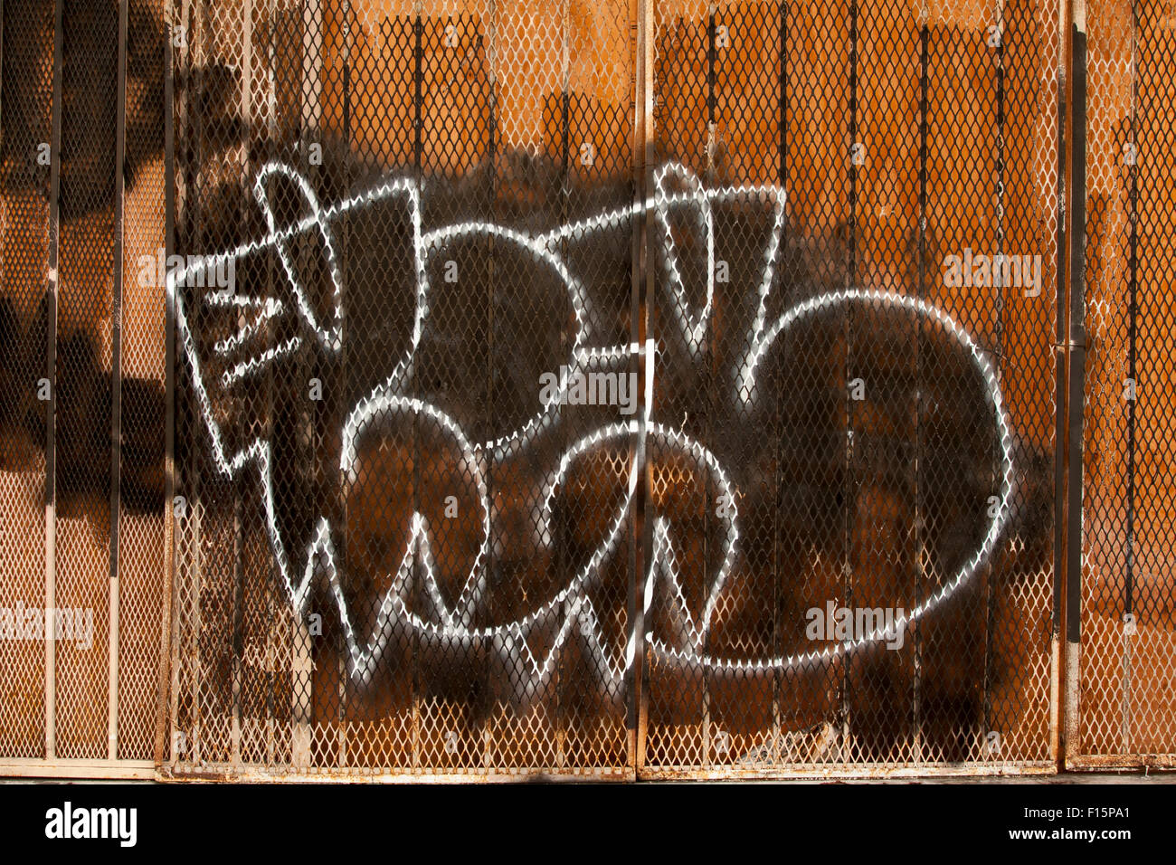 Random graffiti on a window gate on Mission Street in The Mission in ...