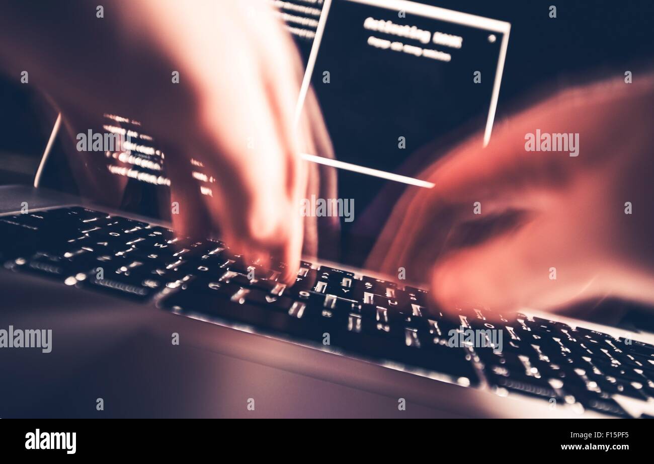 Hacker In Work High Speed Computer Keyboard Typing By Professional Hacker Hacking The Internet