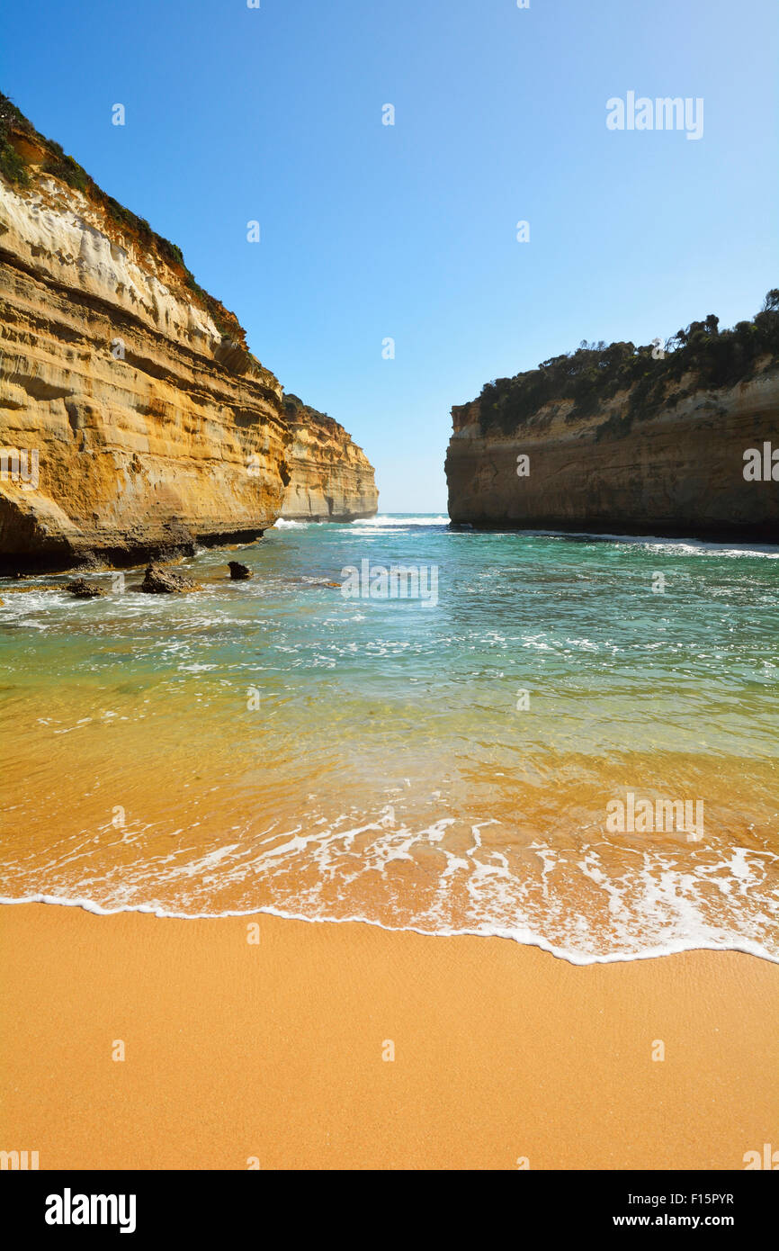 Sea Bay with Sandy Beach, Loch Ard Gorge, Port Campbell National Park ...