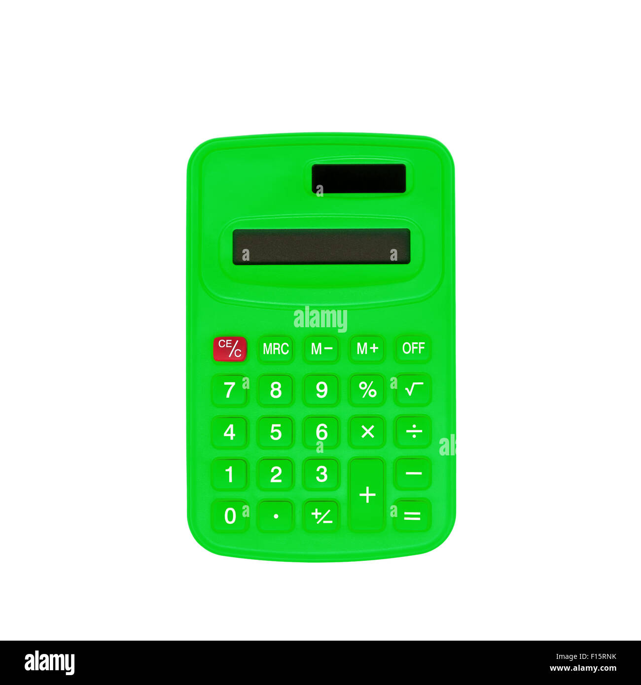 green calculation isolated on white background Stock Photo - Alamy