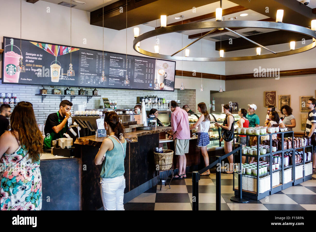 Starbucks customers line hi-res stock photography and images - Alamy