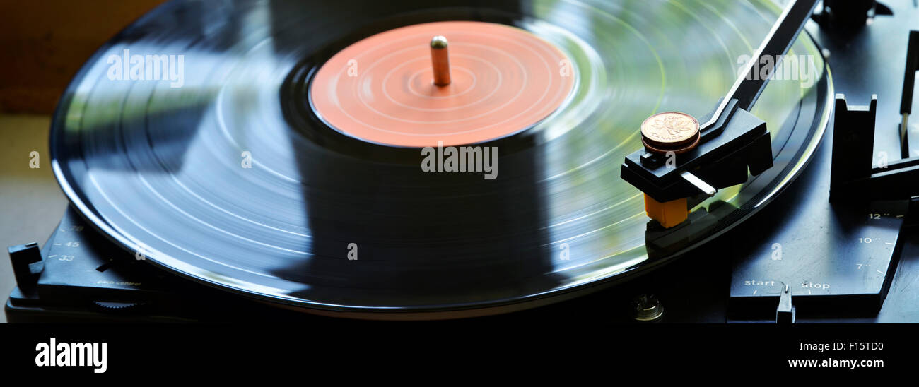 Close-up of Record on Turntable Stock Photo - Alamy
