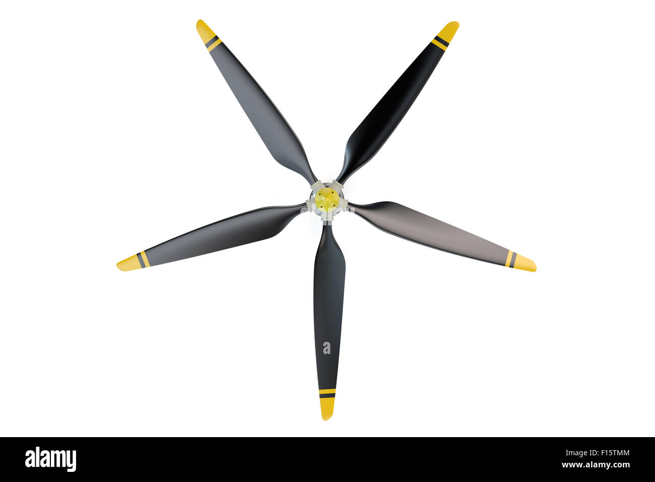 Airplane propeller with 5 blades isolated on white background Stock ...