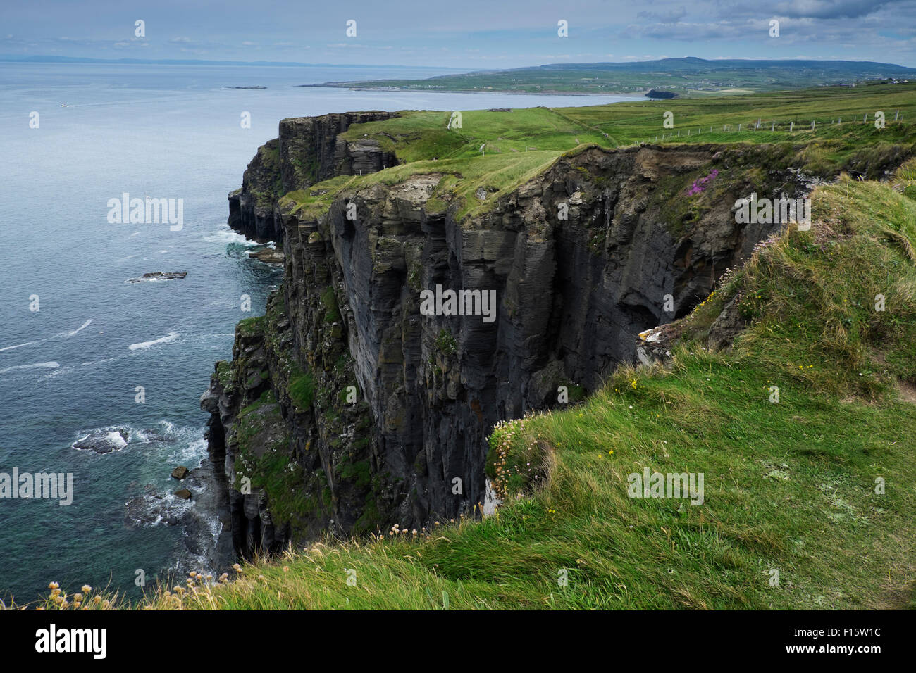 Trail to the Cliffs of Moher from coastal village of Doolin, Republic ...