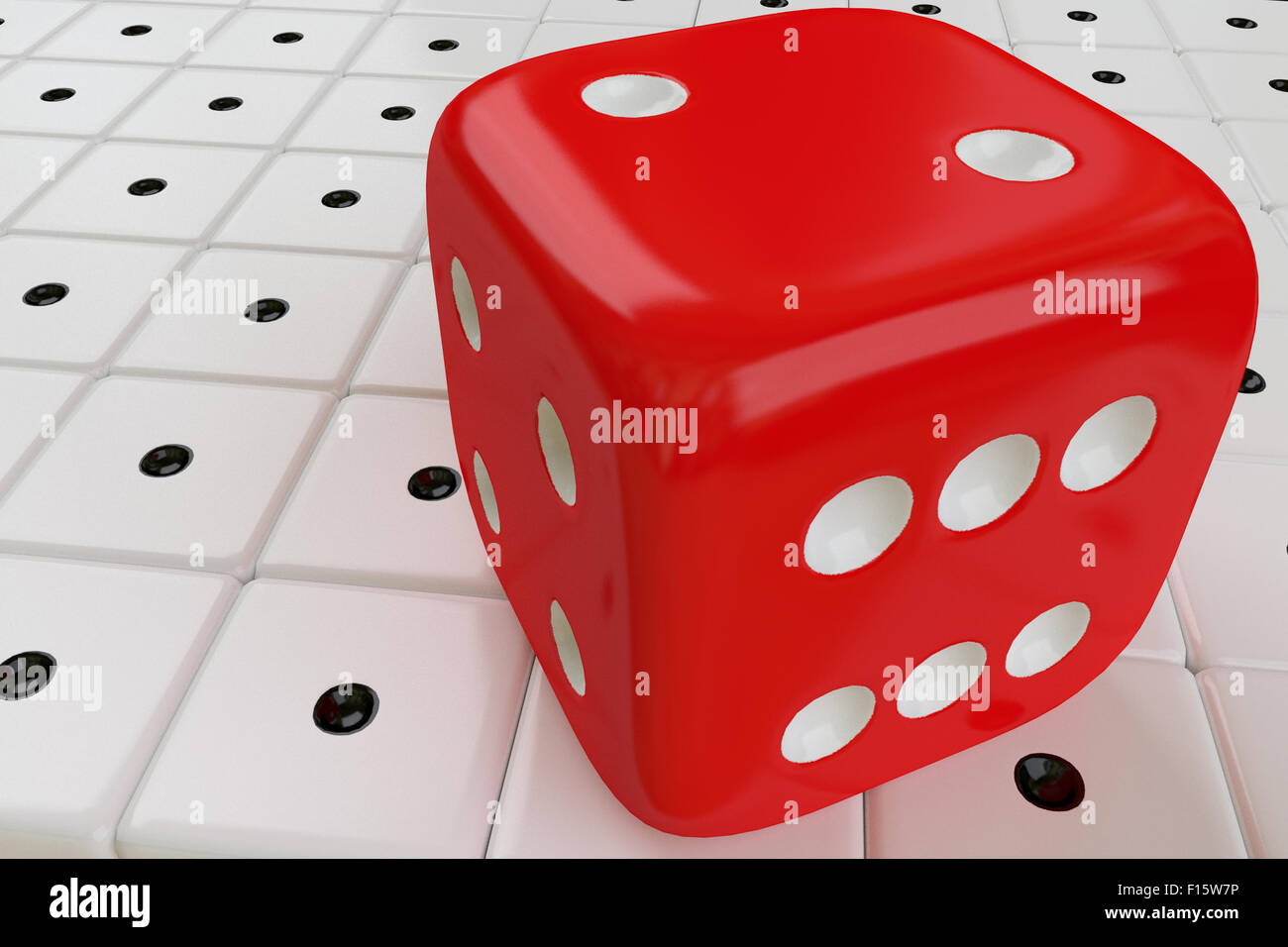closeup of big red dice standing on white dices Stock Photo - Alamy