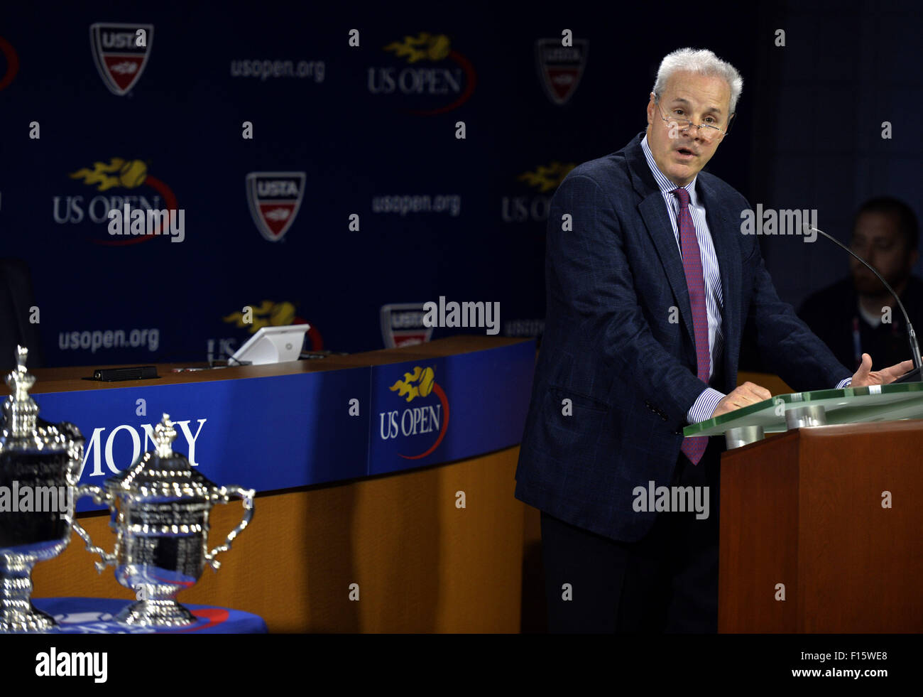 New York, USA. 27th Aug, 2015. US Open Tournament Director David Brewer ...