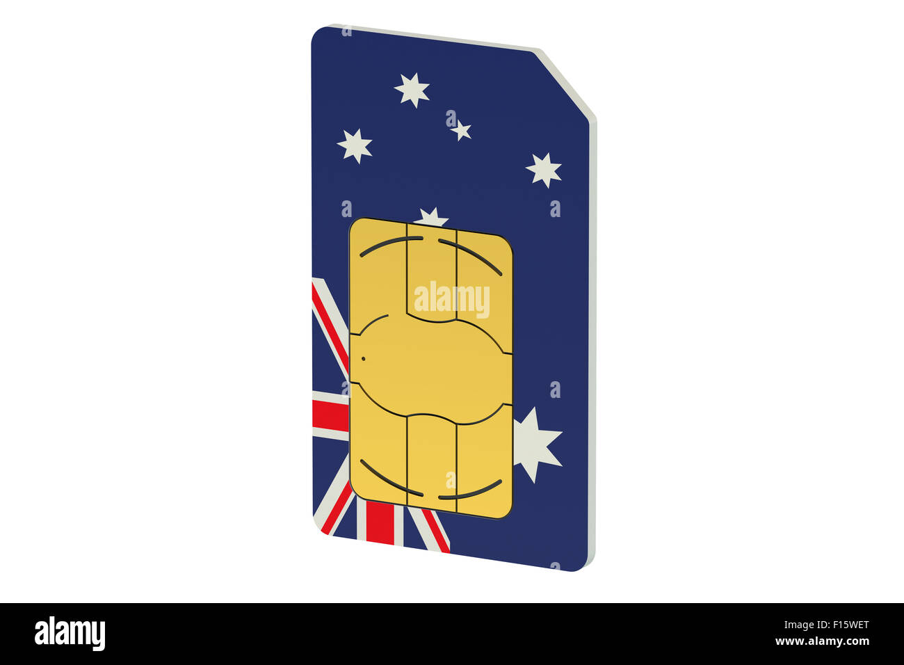 SIM card with flag of Australia isolated on white background Stock ...