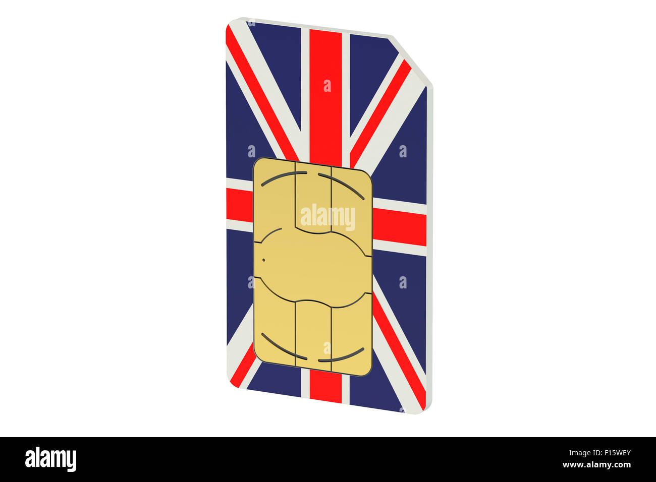 SIM card with flag of UK isolated on white background Stock Photo - Alamy