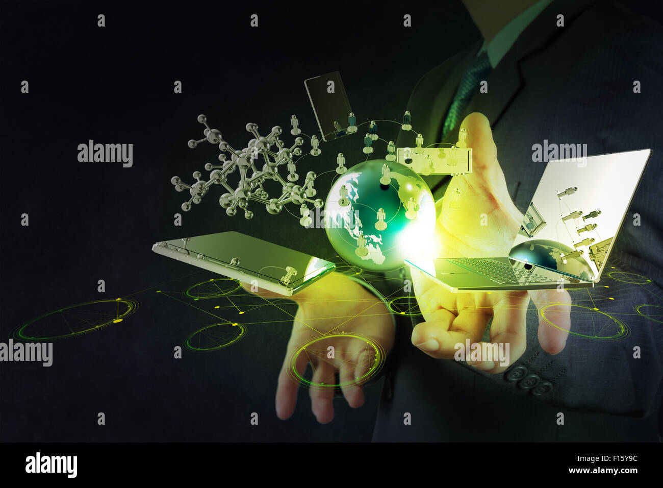 businessman shows modern technology as concept Stock Photo - Alamy