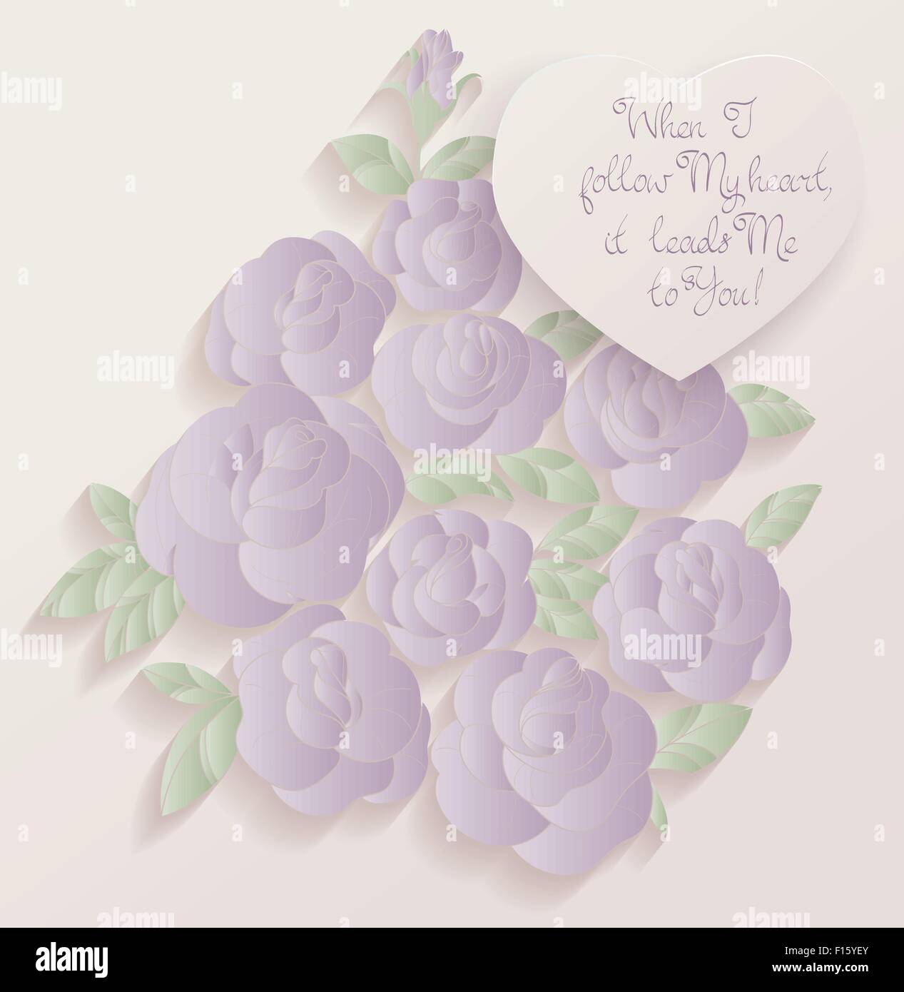 Valentine`s day card roses Stock Vector Images - Alamy