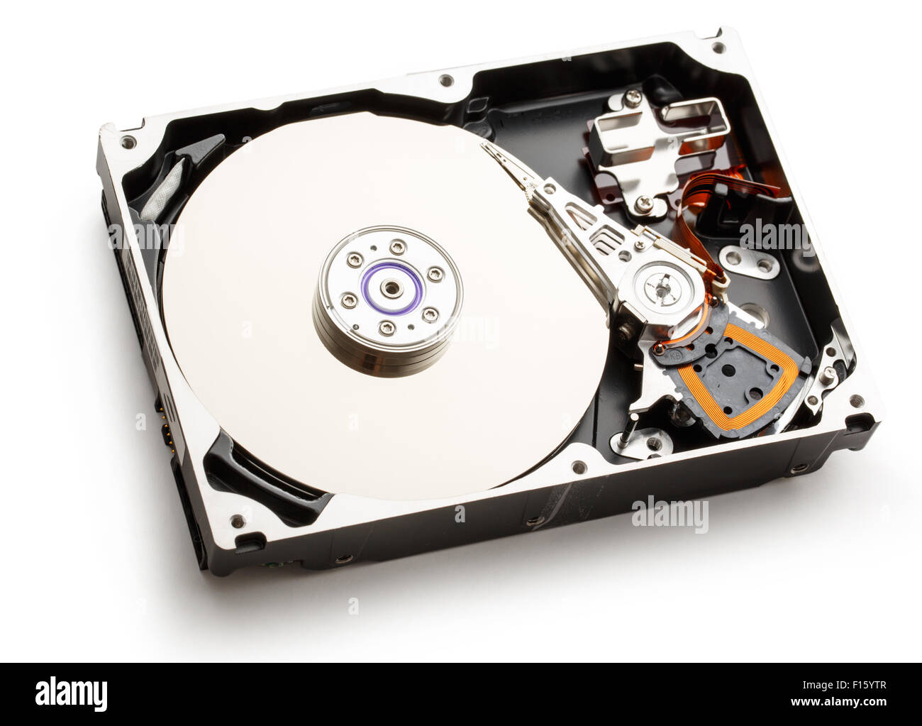 Close up of hardisk's internal mechanism hardware Stock Photo - Alamy