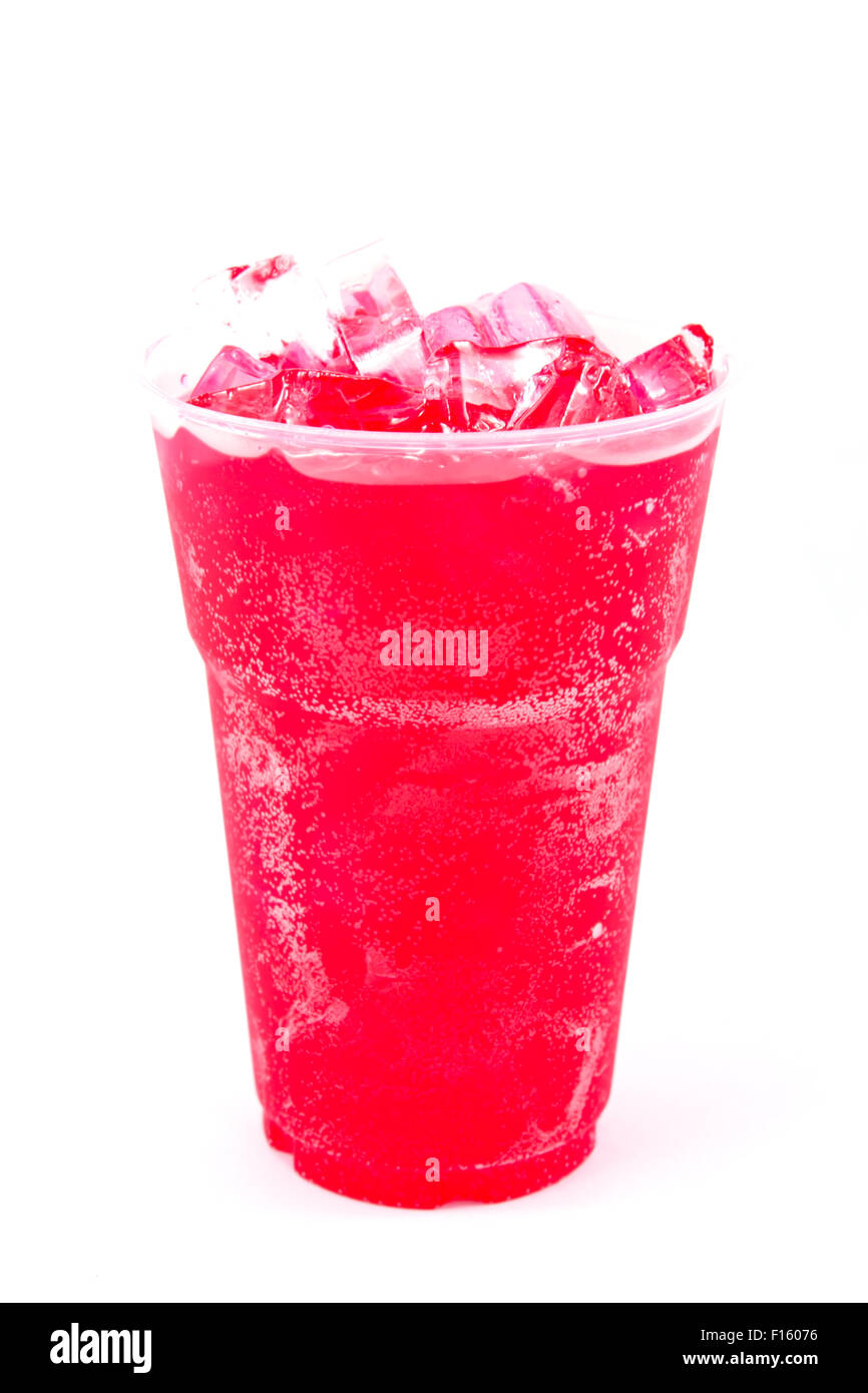 fresh, ice cold water in Plastic cup Stock Photo - Alamy