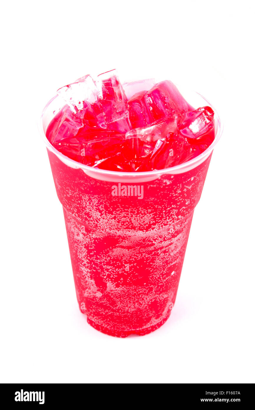 fresh, ice cold water in Plastic cup Stock Photo - Alamy